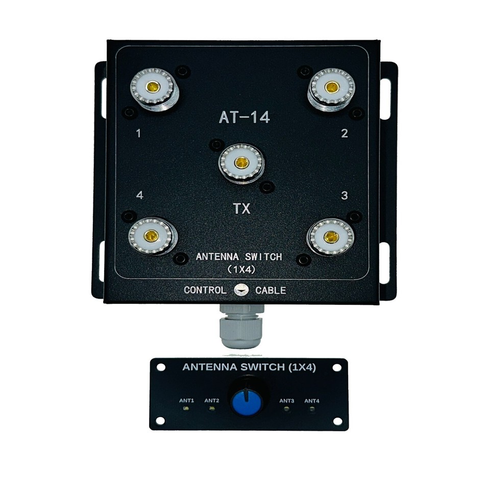 AT-14 4-Way Coax Remote Antenna Switch KIT SO-239 1.8MHz-60MHz 500W PEP ...
