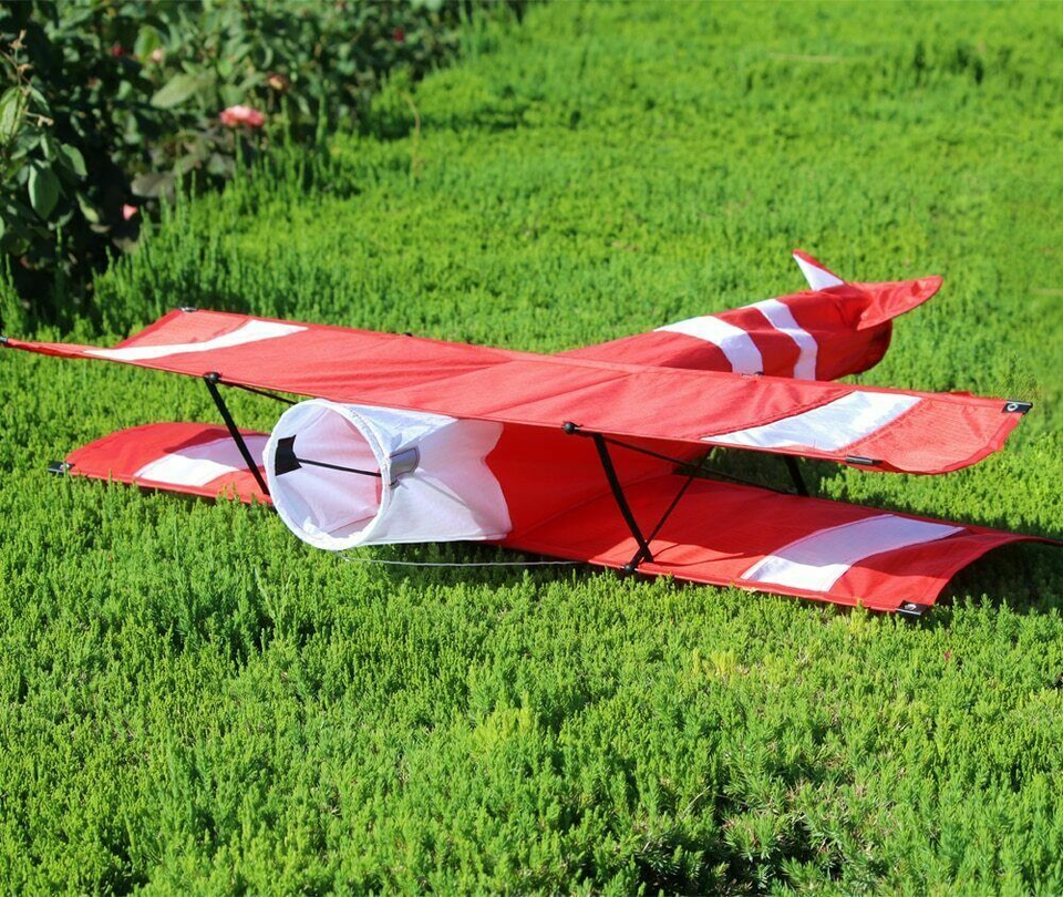 Kite Airplane, Red Baron, Red White w/ Rainbow Tail, w/ String, Biplane ...