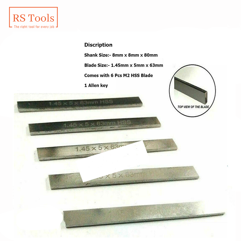 10mm Small Mini Lathe Cut Off Parting Tool Holder With 6 Pcs M2 HSS ...