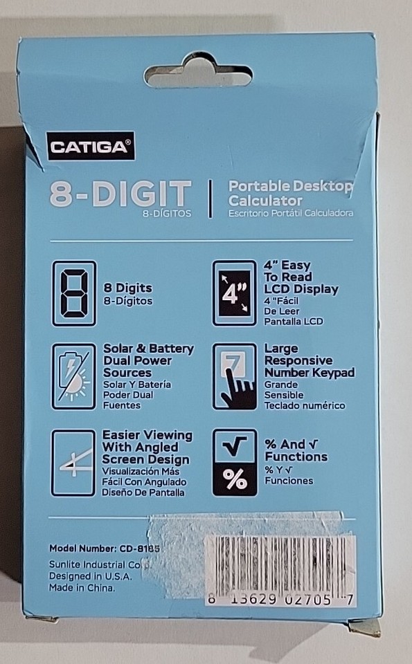 CATIGA Portable Basic Calculator - For School, Home, or Office Use, 8 ...