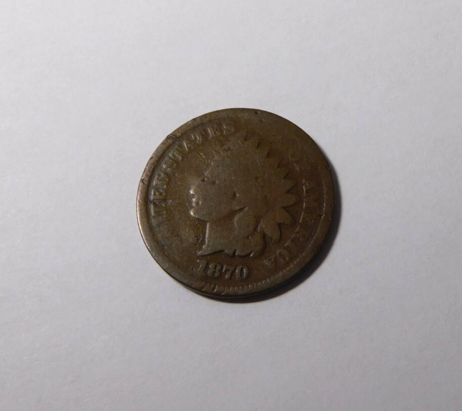 KEY DATE! 1870 CHOCOLATE BROWN ORIGINAL GOOD - INDIAN CENT ONLY $49.00 ...