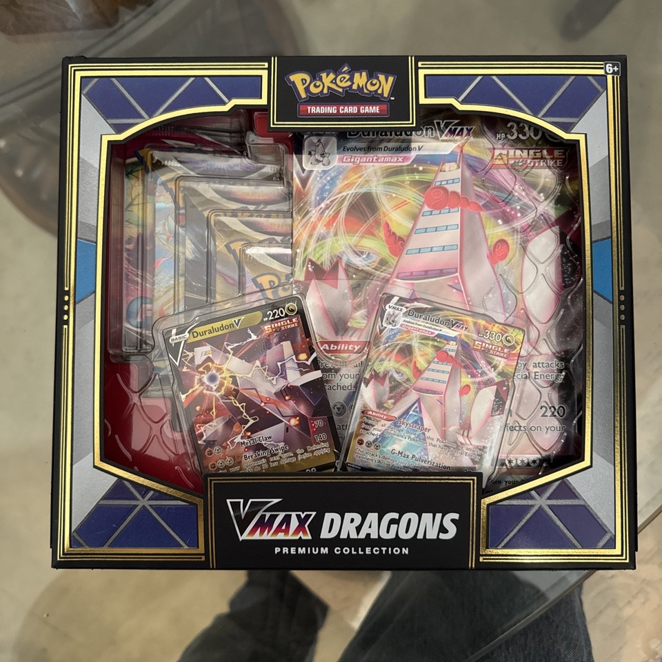 Pokemon TCG Sword & Shield 2022 Vmax Dragons Premium Collection Box ...