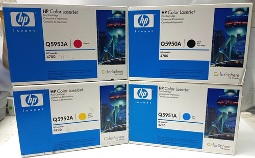 NEW SEALED HP 643A Black/Cyan/Magenta/Yellow Toner Set (LaserJet 4700 ...