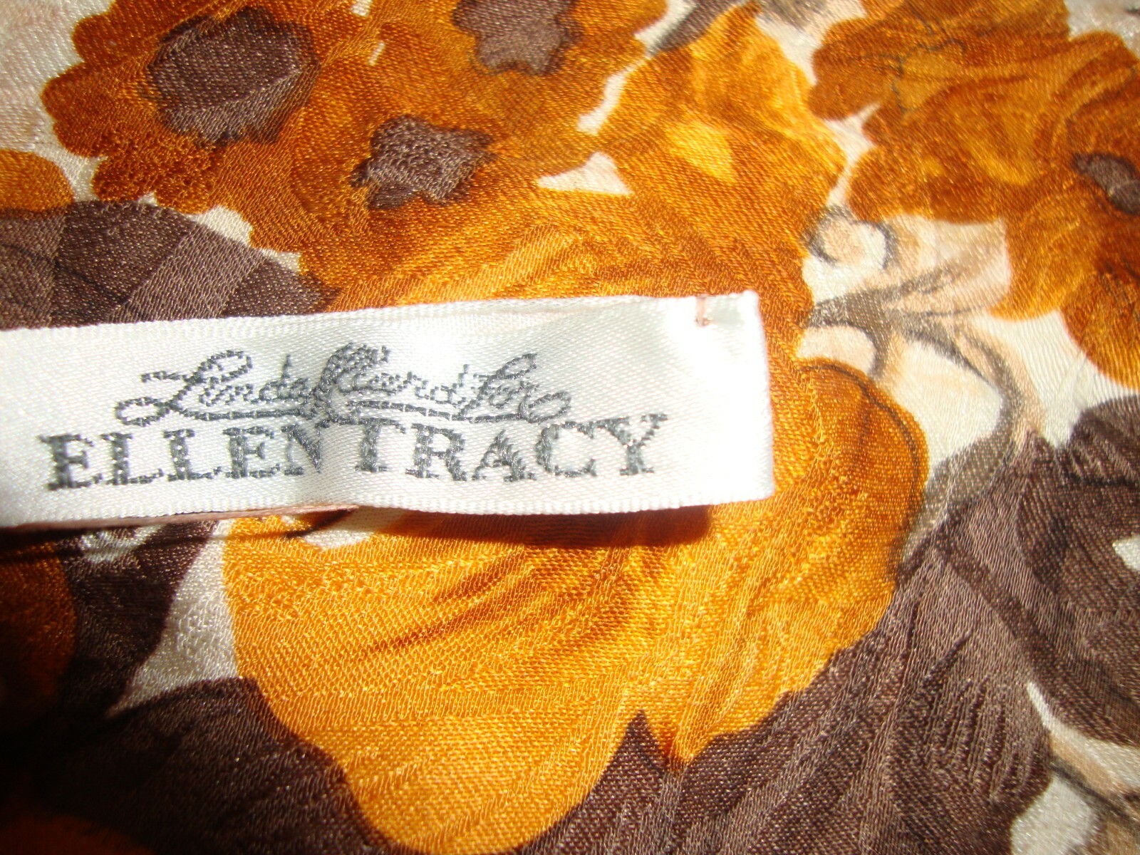 Vintage Linda Allard- Ellen Tracy Silk 32" Square Scarf Floral Print ...