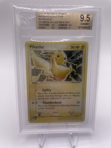 Pokemon TCG Pikachu 012 Black Star Promo Holo E Series 2003 BGS 9.5 ...