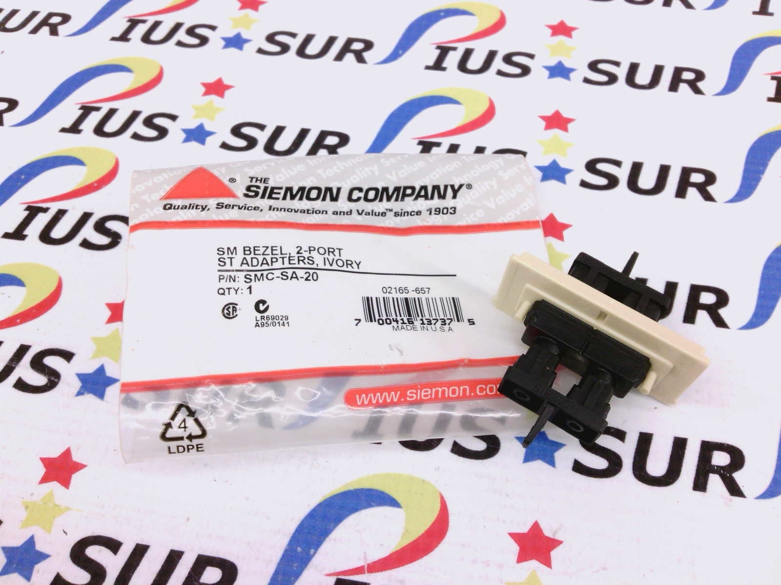 NSOP Siemon SM Bezel 2-Port ST Adapters Ivory Fiber Optic Duplex ...