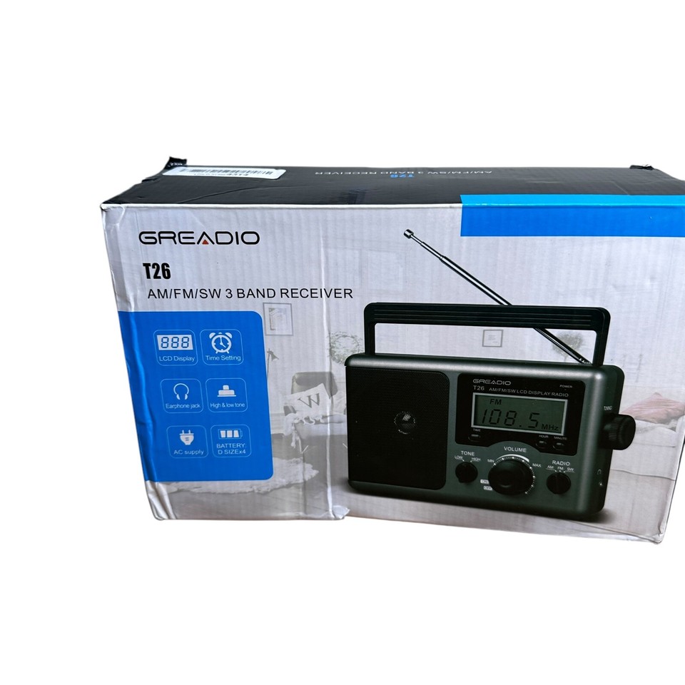 Greadio Band Receiver Portable Radio Short Wave Battery Operated Radio ...