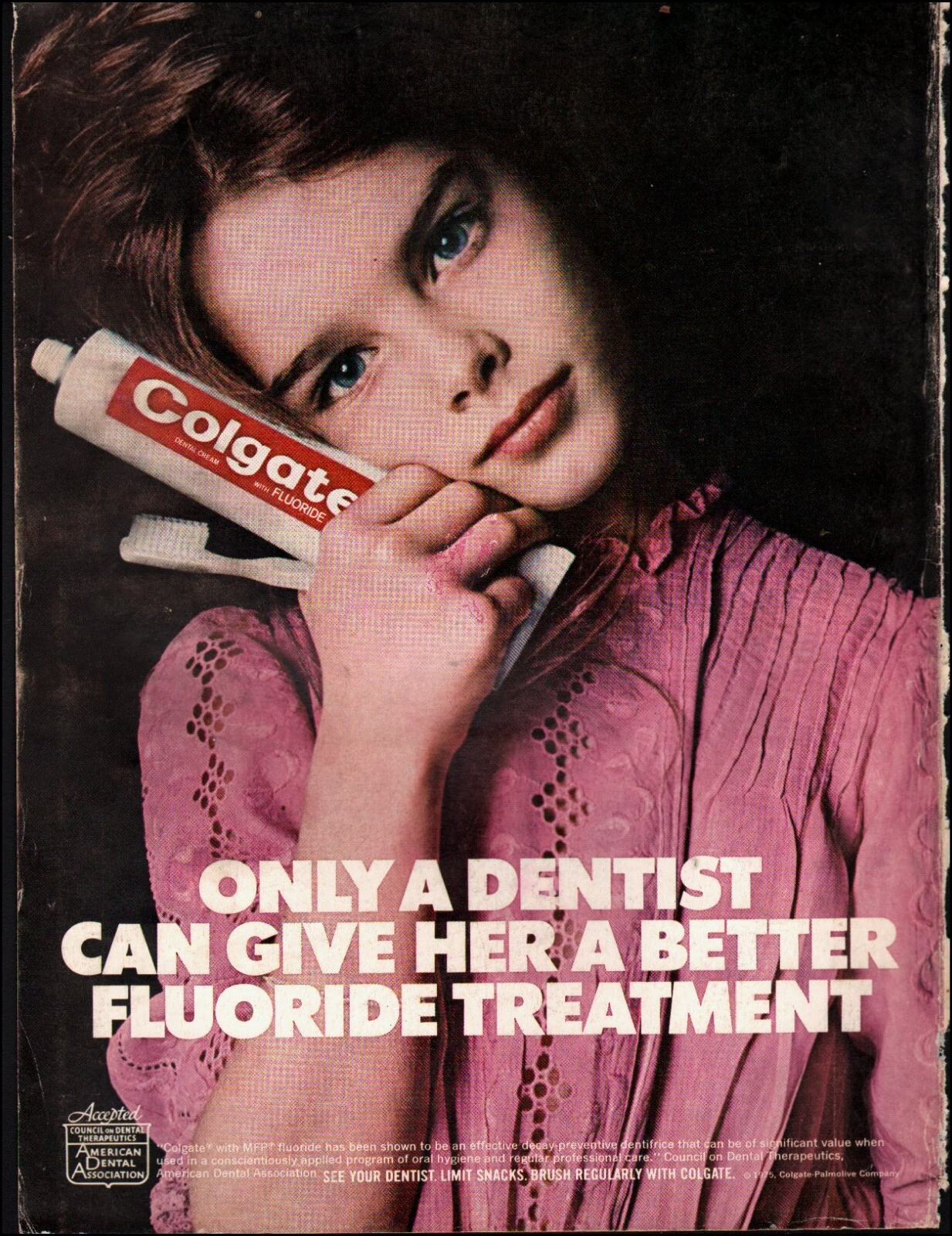 1975 Vintage ad Colgate tooth paste young actress Brooke Shields RARE ...