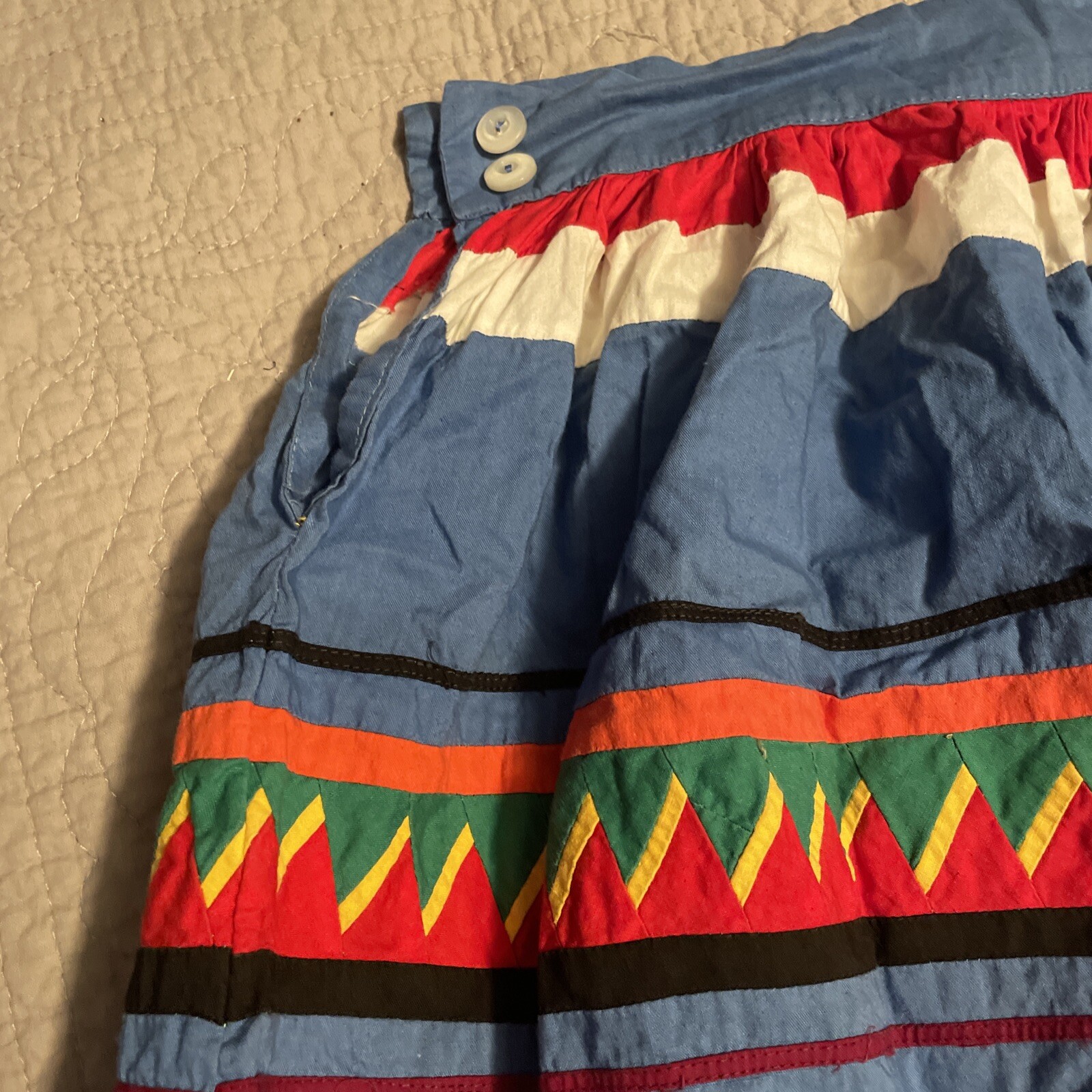 Rare Vintage Seminole Indian Skirt Handmade Patchwork… - Gem