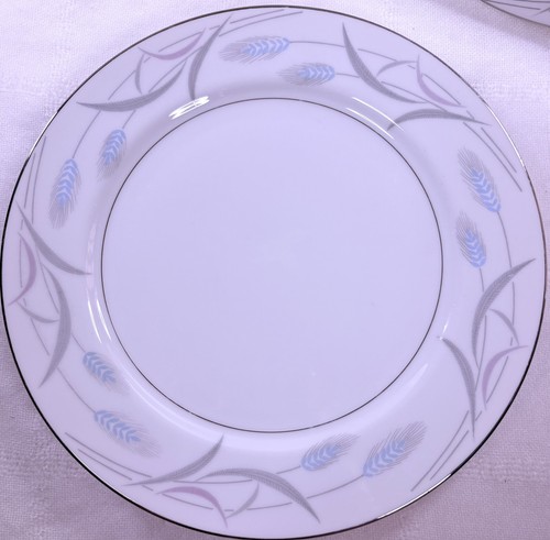 Vintage Valmont China ROYAL WHEAT 10.25” Dinner Plates Platinum Trim ...