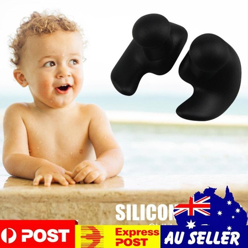 Swimming Ear Plug Diving Ear Plugs Soft Silicone for Adults Kids (Black ...