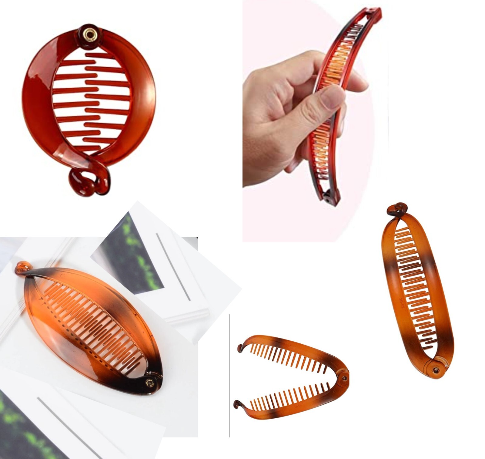 Brown hair clips for fancy hair do Slides Bandies Snap Grips tort ...