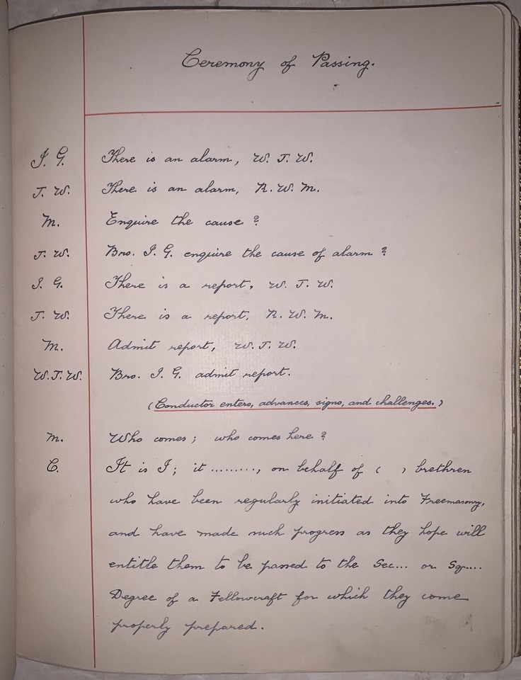 c.1920, A HANDWRITTEN BOOK OF MASONIC RITUALS, MANUSCRIPT, FREEMASONRY ...