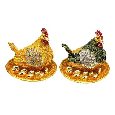 Chicken Hatching Egg Jewelry Box, Jewelry Organizer, Metal Animal ...