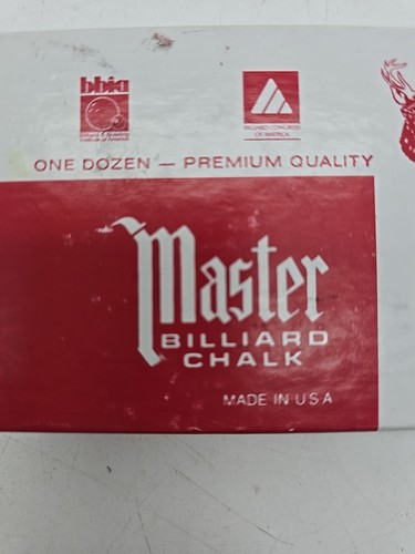 12 Master Billiard Chalk Pool Cue Box Cubes Blue Stick Premium Quality ...