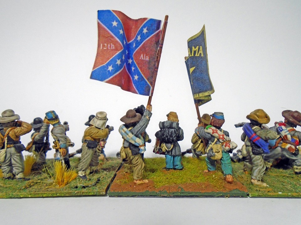 28mm: American Civil War Confederate Infantry Unit 25 figs/5 bases ...
