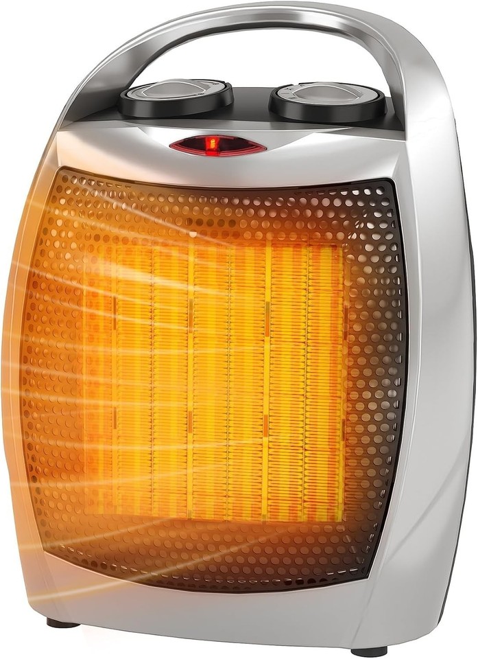 1500W/750W Fast Heating Ceramic Desk Heater Fan Safe Quiet 45 DB for ...