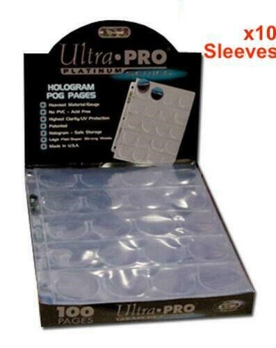 10 x ULTRA PRO PLATINUM 20 POCKET POG COINS TAZOS CAPS ALBUM PAGES ...