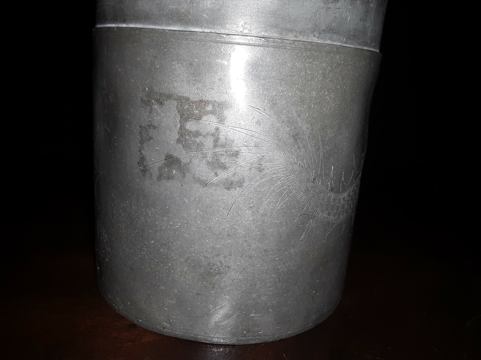 Antique Pewter Tea Caddy Engraved Dragon & Birds Kut Hing Swatow ...