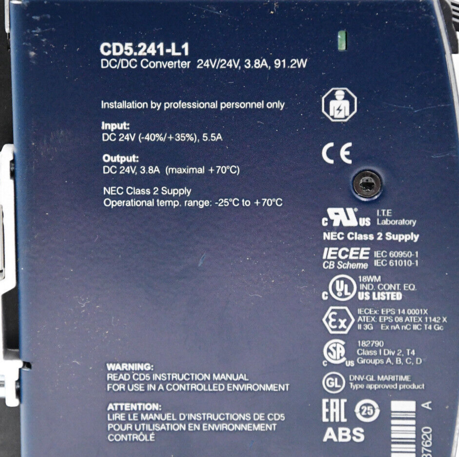 CD5.241-L1 PULS 3.8A 24VDC Power Supply Dimension -SA | eBay