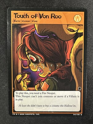Neopets Touch of Von Roo 34/100 The Haunted Woods Curse Non Holo Rare ...