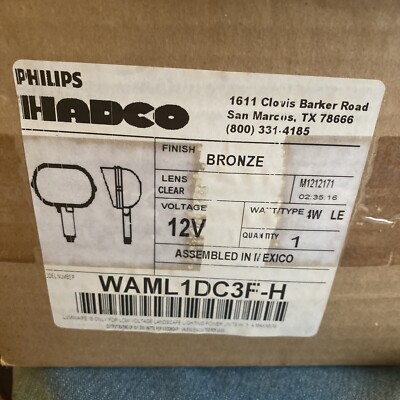 Hadco Philips WAML1DC3F-H Bronze Finish Clear Lens 12V Landscape ...