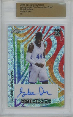2022 Leaf OptiChrome Proof MOJO Rainbow Gabe Brown 1/1 RC Auto Rookie ...