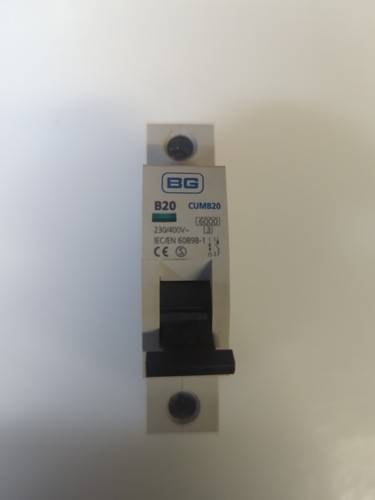 BG CUMB20 Miniature Circuit Breaker MCB SP Type B - 20 Amp Type 1 | eBay
