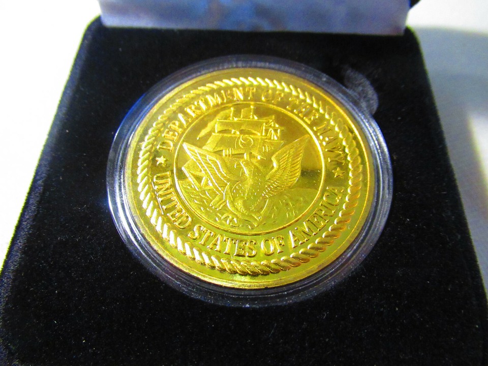 US NAVY - USS MANITOWOC (LST-1180) Challenge Coin w/ Presentation Box ...