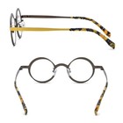 Round Mixed-color Eyeglass Frame Metal Spectacles Unisex Retro Glasses ...