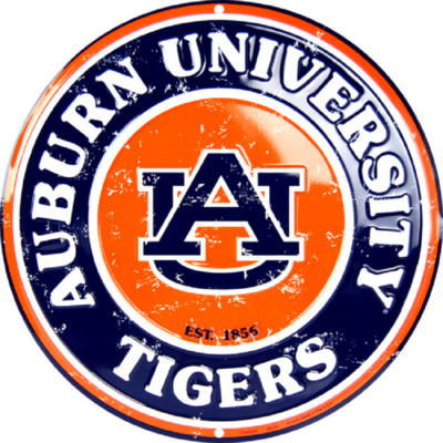 AUBURN UNIVERSITY TIGERS EMBOSSED METAL NOVELTY ROUND SIGN | eBay
