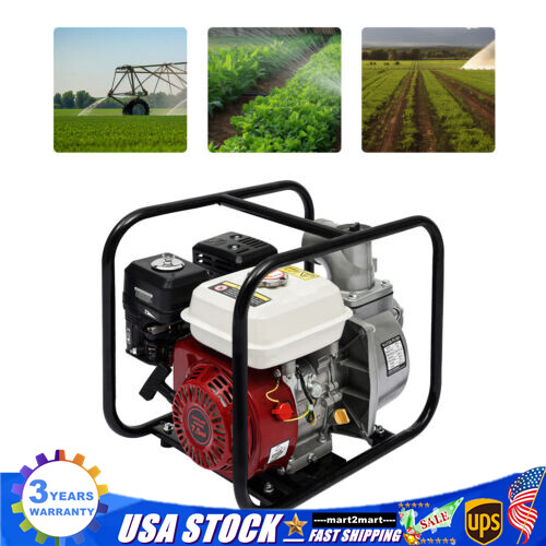 4 Stroke 7.5HP Gasoline Water Pump 3" Portable Gas-Powered Semi-Trash ...