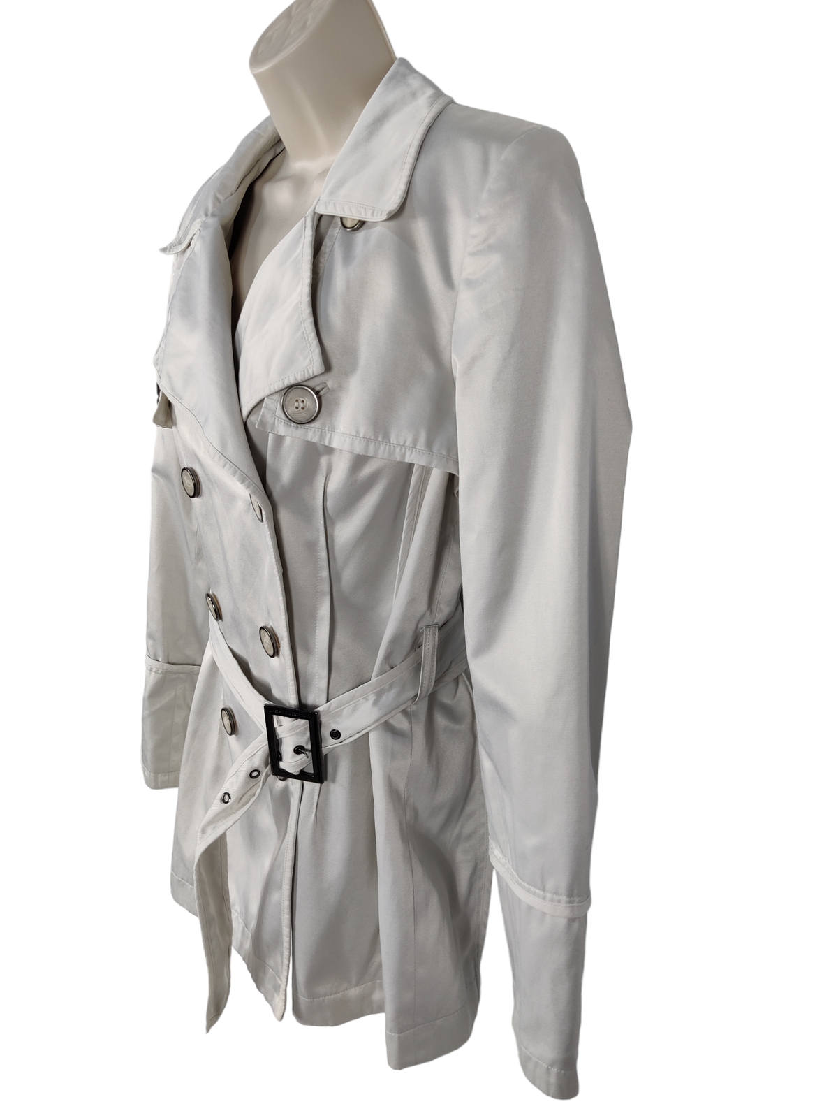 WOMENS JASPER CONRAN IVORY WHITE DOUBLE BREASTED TRENCH COAT JACKET ...