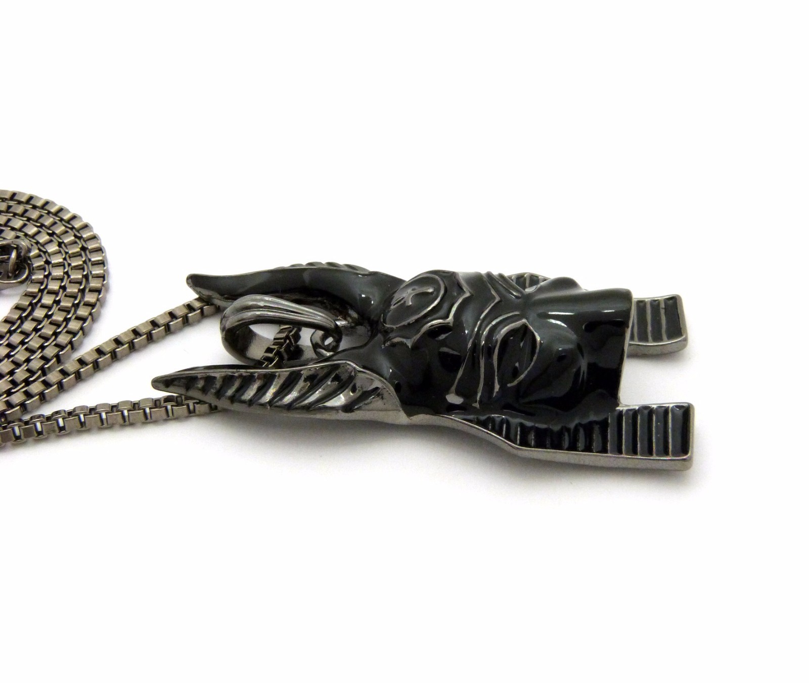 NEW EGYPTIAN ANUBIS HEAD PENDANT & 3mm/24" BOX CHAIN HIP HOP NECKLACES ...