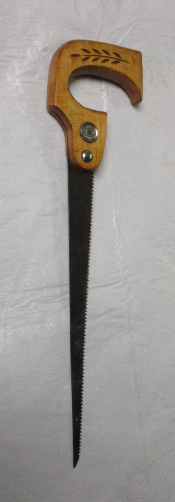 Vintage Warranted Superior Hand Saw Wood Keyhole Engraved Handle 12 ...