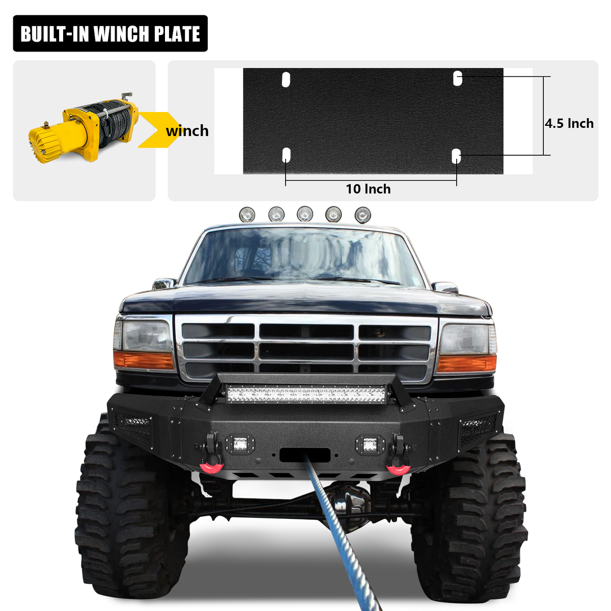 1994 Ford F 150 Winch Bumper DV8 Offroad MTO Series Winch Front Bumper