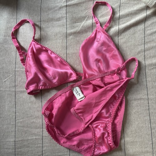 VTG 90’s Christian Dior Silk Fuchsia Pink Lingerie, Triangle bra ...
