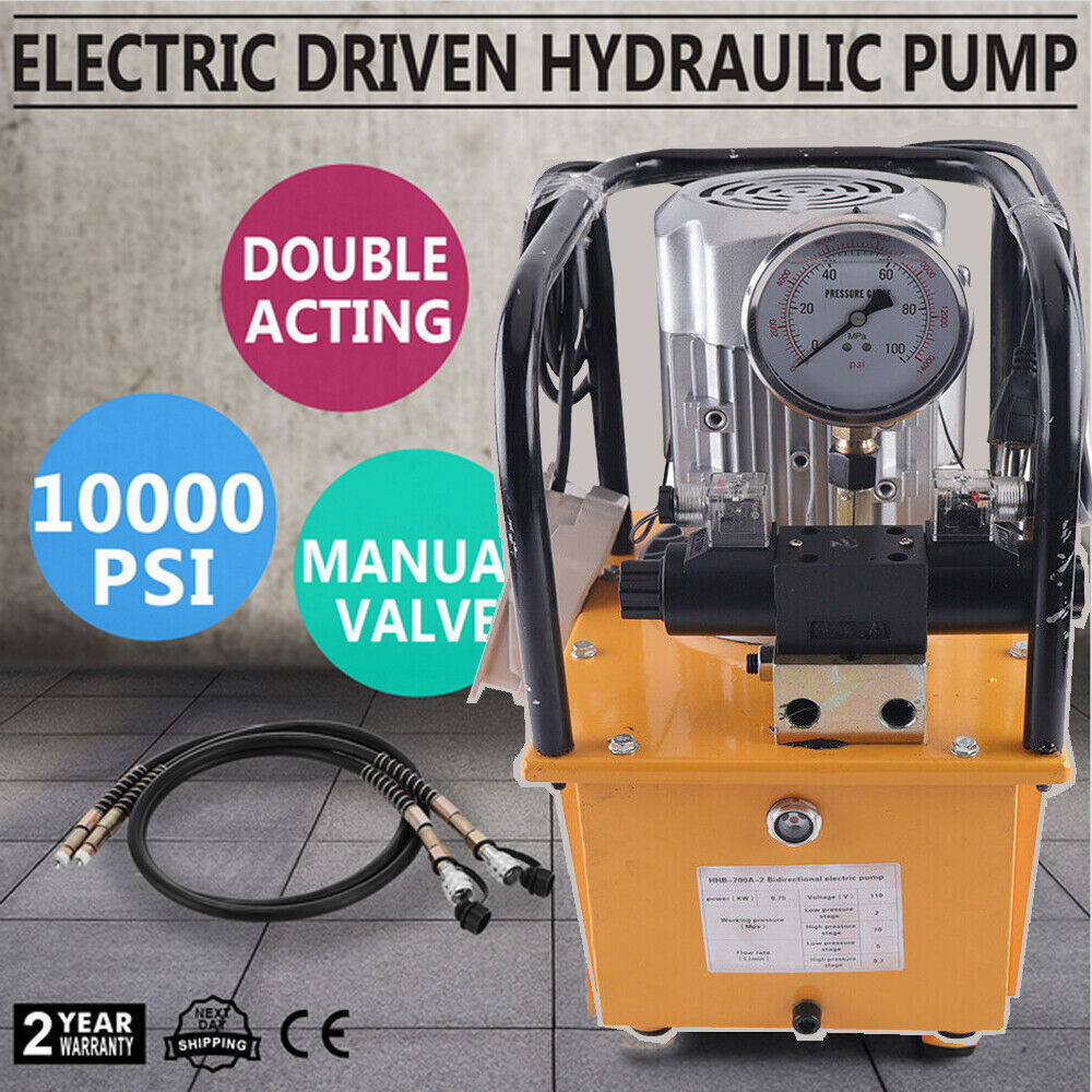 Double Solenoid Valve Electric Driven Hydraulic Pump Double-acting 110V 10000PSI | eBay