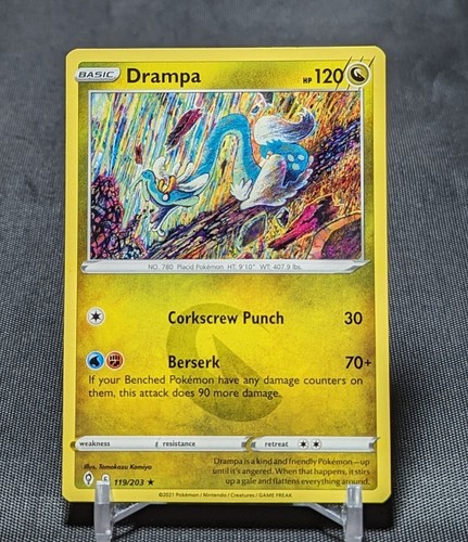 Drampa Regular Rare Dragon 2021 EVOLVING SKIES Pokemon TCG Card 119/203 ...