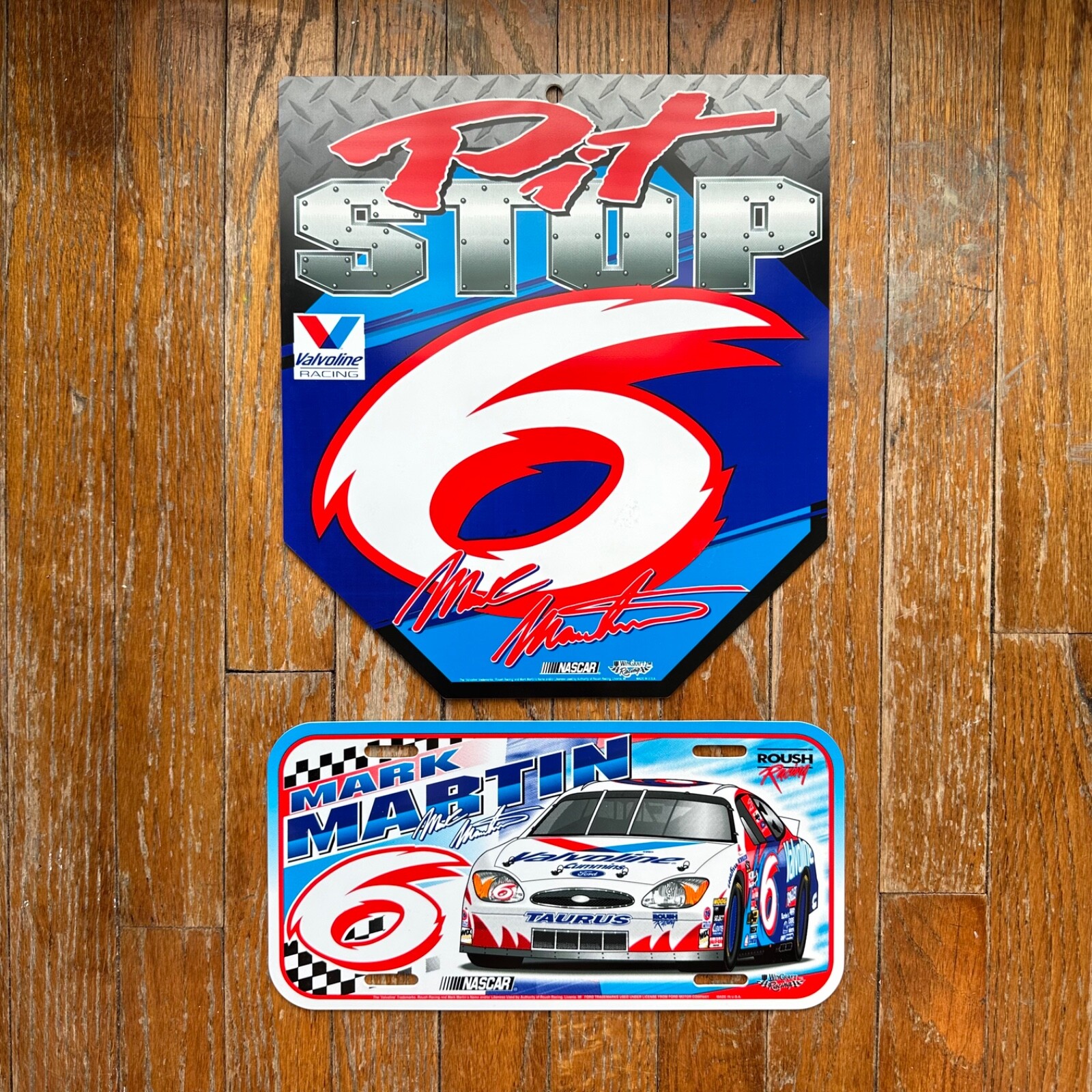 NASCAR #6 Mark Martin PIT STOP Valvoline Sign / Collectible License ...