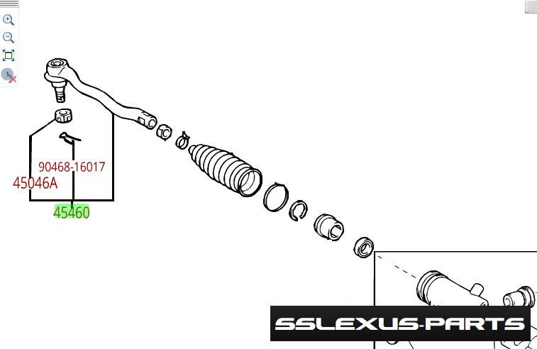 Lexus LS430 (2001-2006) OEM Passenger Side RH OUTER TIE ROD End 45460 ...