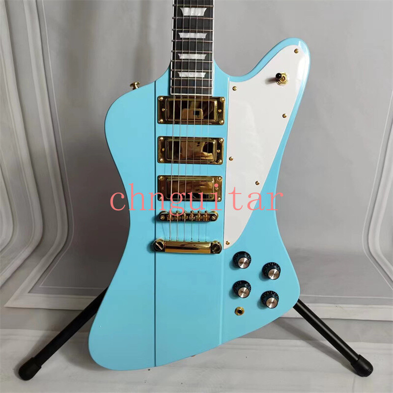 Baby Blue Firebird Electric Guitar 3 Humbuckers Gold Hardware White ...