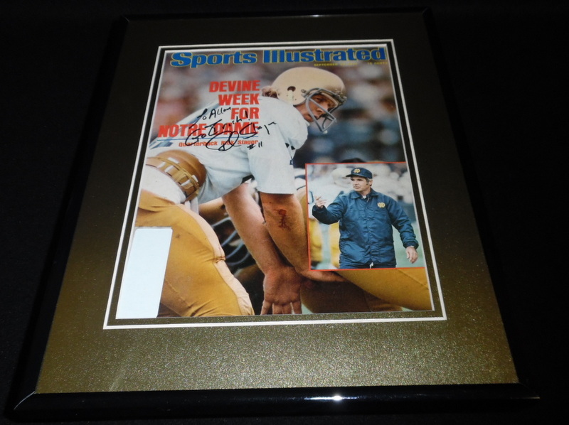 Rick Slager Signed Framed 1975 Sports Illustrated Magazine Cover Notre ...