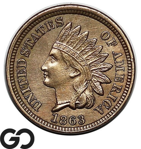 1863 Indian Head Cent Penny, BU+ Civil War Date | eBay