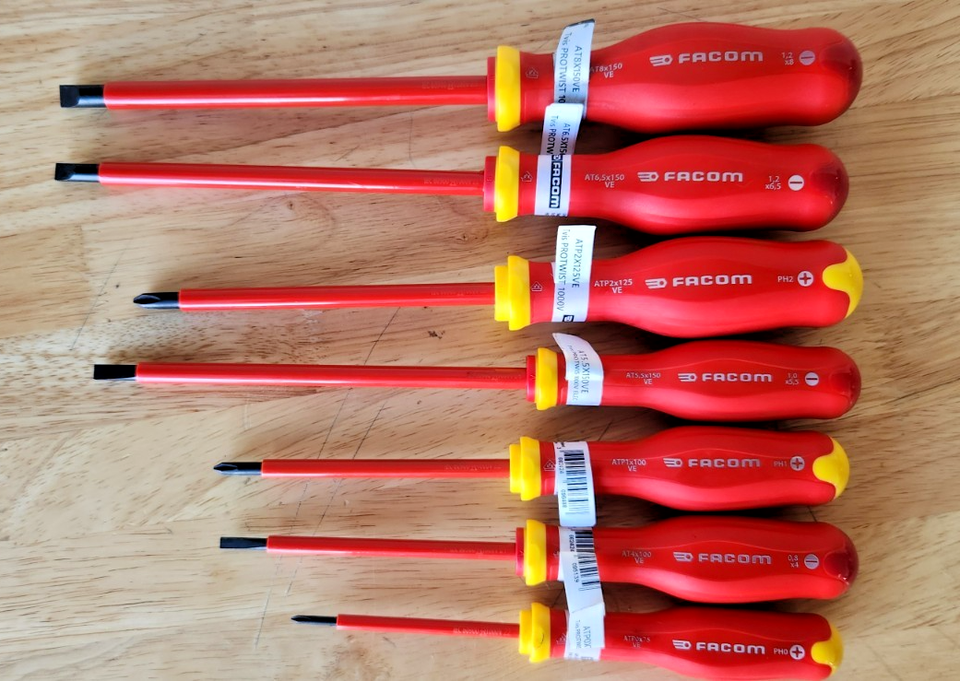 Facom Insulated Electrical Screwdriver New Lot of 7 | eBay