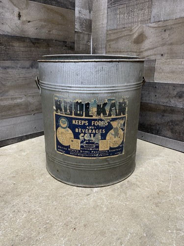 Vintage Galvanized Insulated Cooler KOOL KAN w/ Lid Portable ...