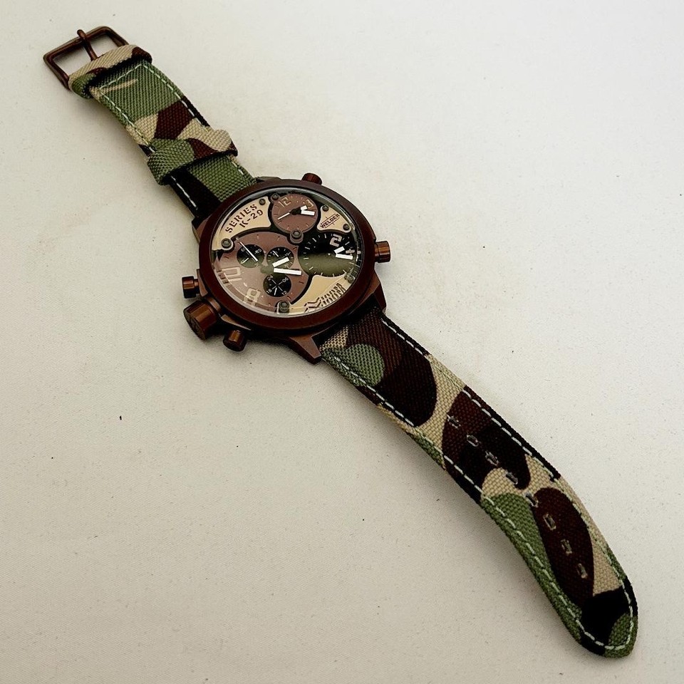 U‑Boat Welder K‑29 Triple Time Zone Chronograph Camouflage Quartz New ...