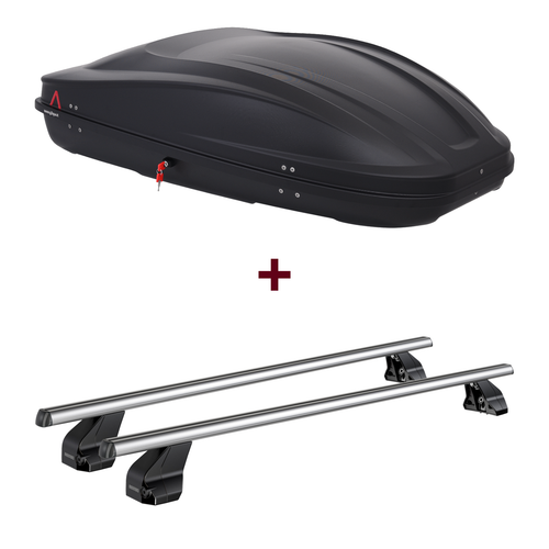 Dachbox G3 Spark 400 + Dachträger Menabo Omega Alu für Mercedes E-Kl ...