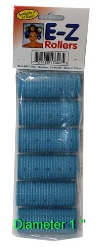 E-Z ROLLERS Medium Size Hair Rollers Curlers Self Grip Holding BLUE 2 ...