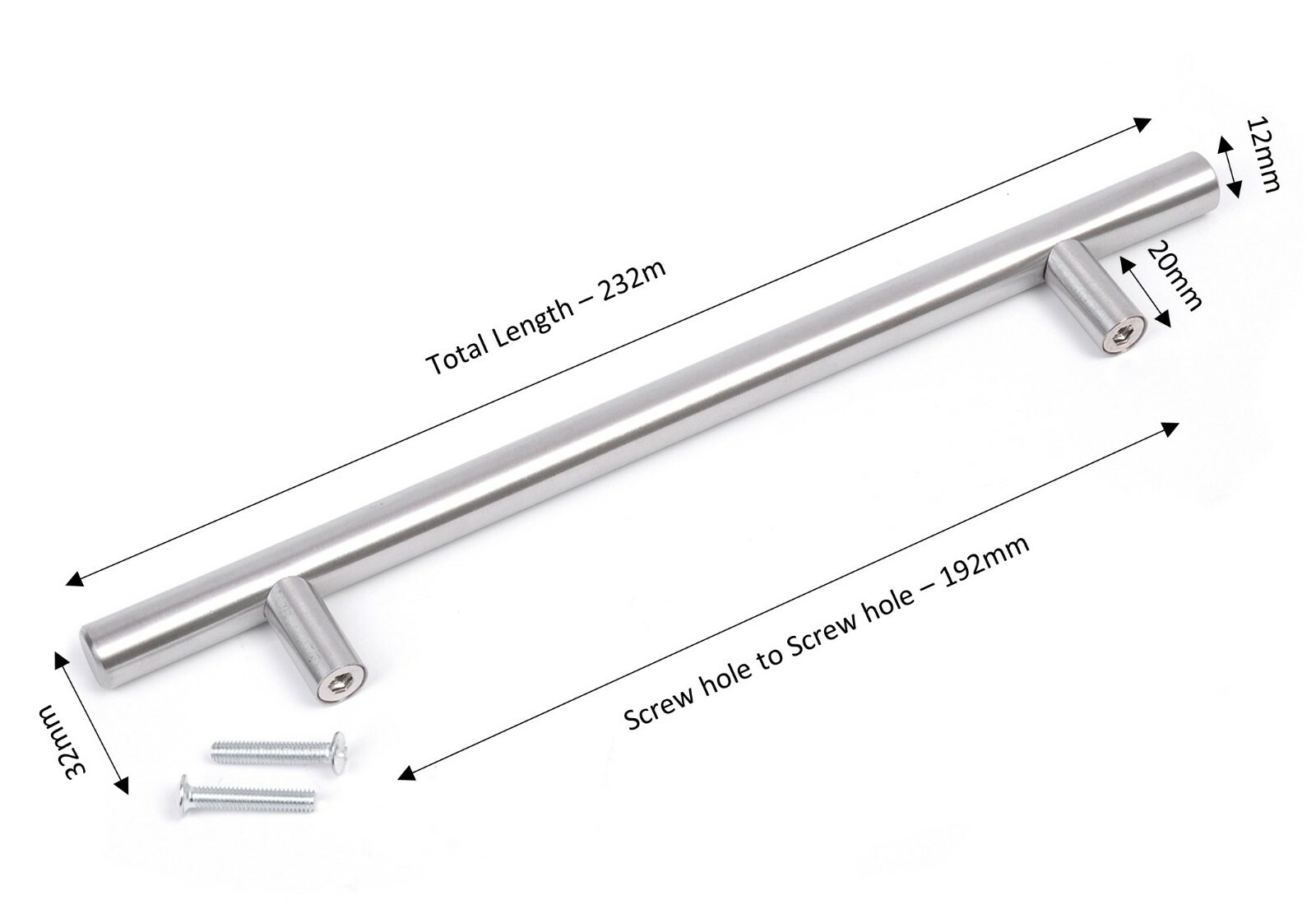 Door Handle Kitchen Bathroom Cupboard Cabinet Drawer Solid T Bar ...